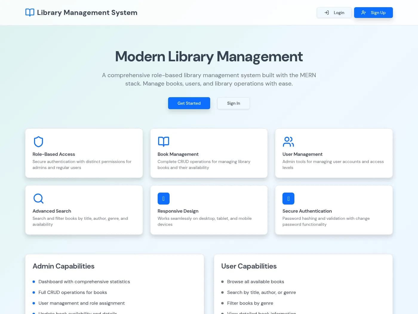 MERN Role-Based Library Management System