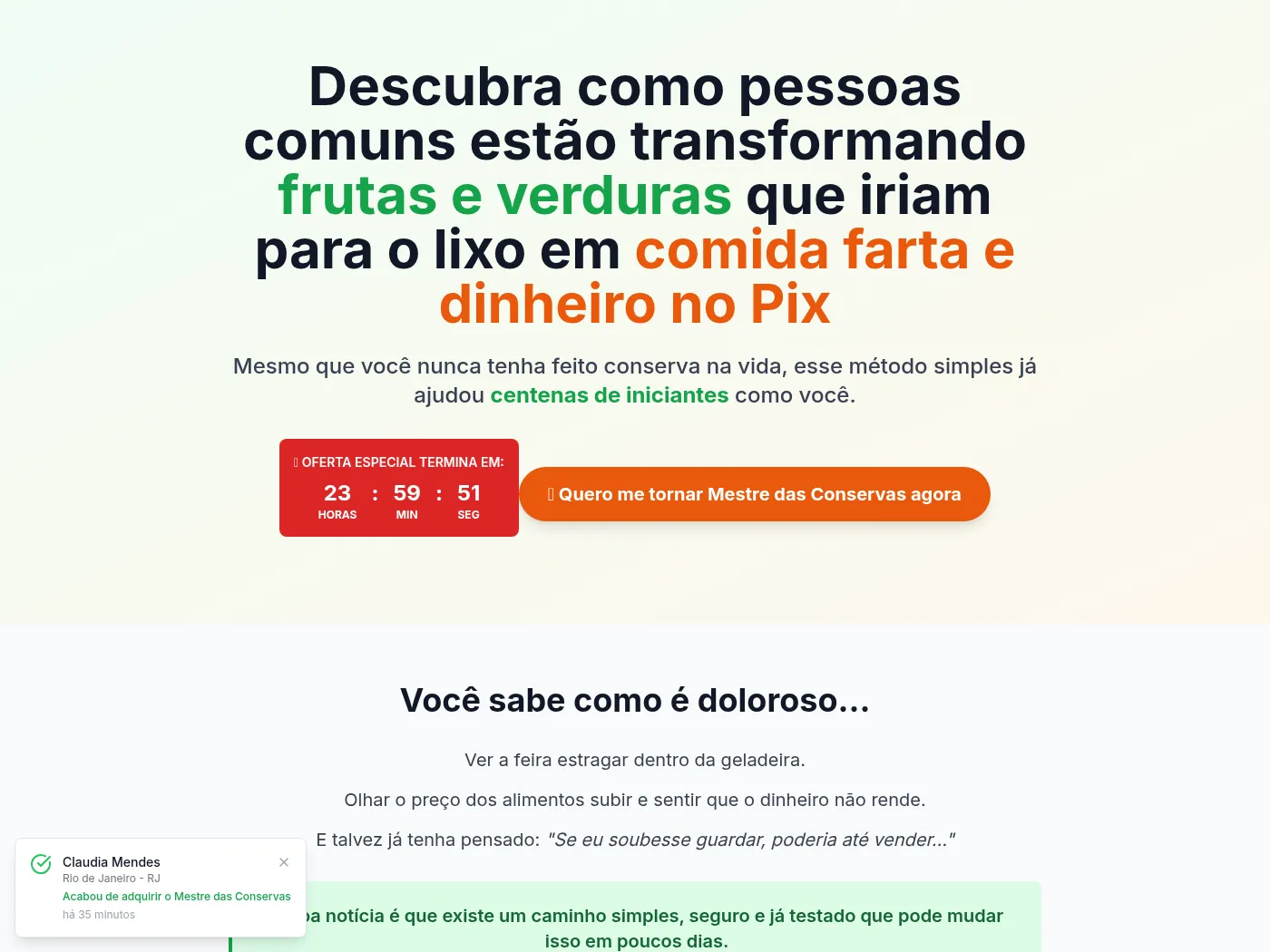 Mestre das Conservas – Página de Vendas Persuasiva APA