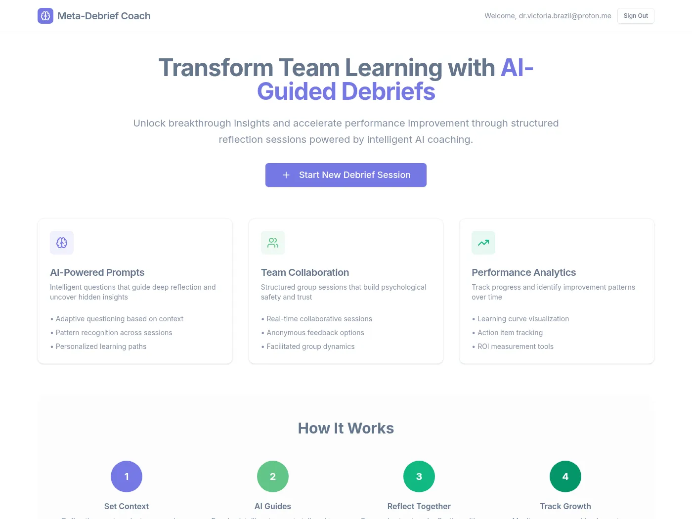 Meta-Debrief Coach Platform