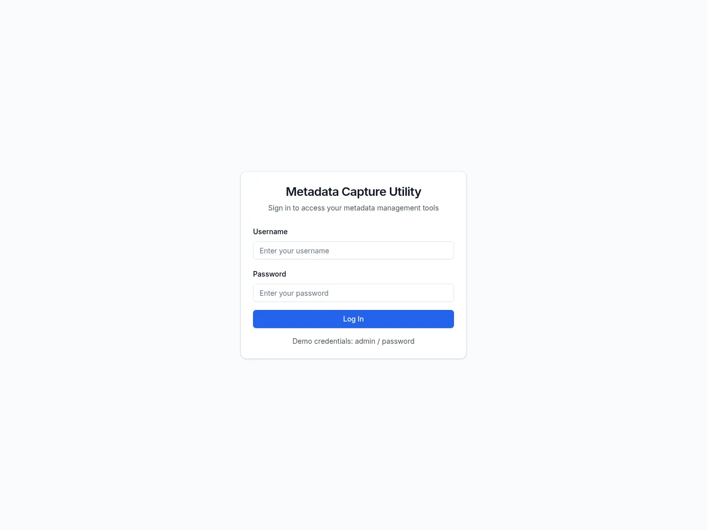Metadata Capture Utility