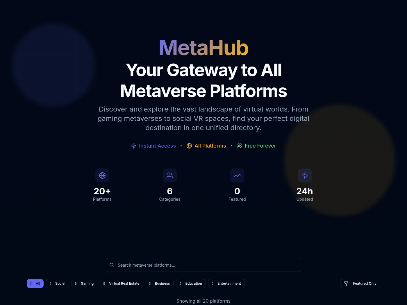 MetaHub: Unified Metaverse Platform Directory