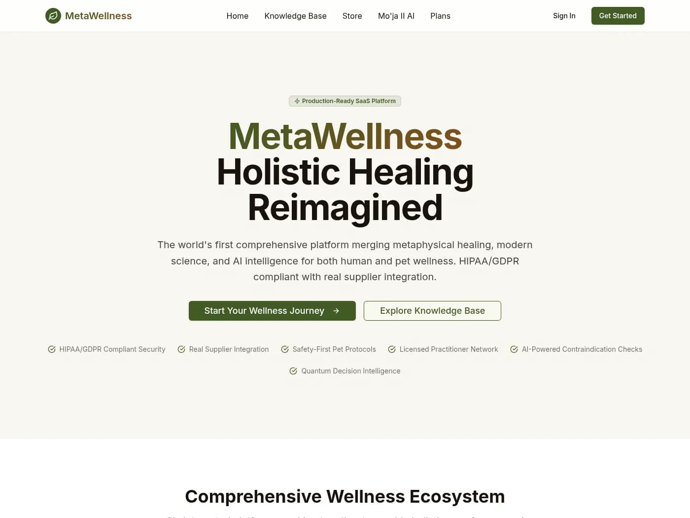 MetaWellness: Holistic SaaS Platform for Human & Pet Healing, Telehealth, and Commerce