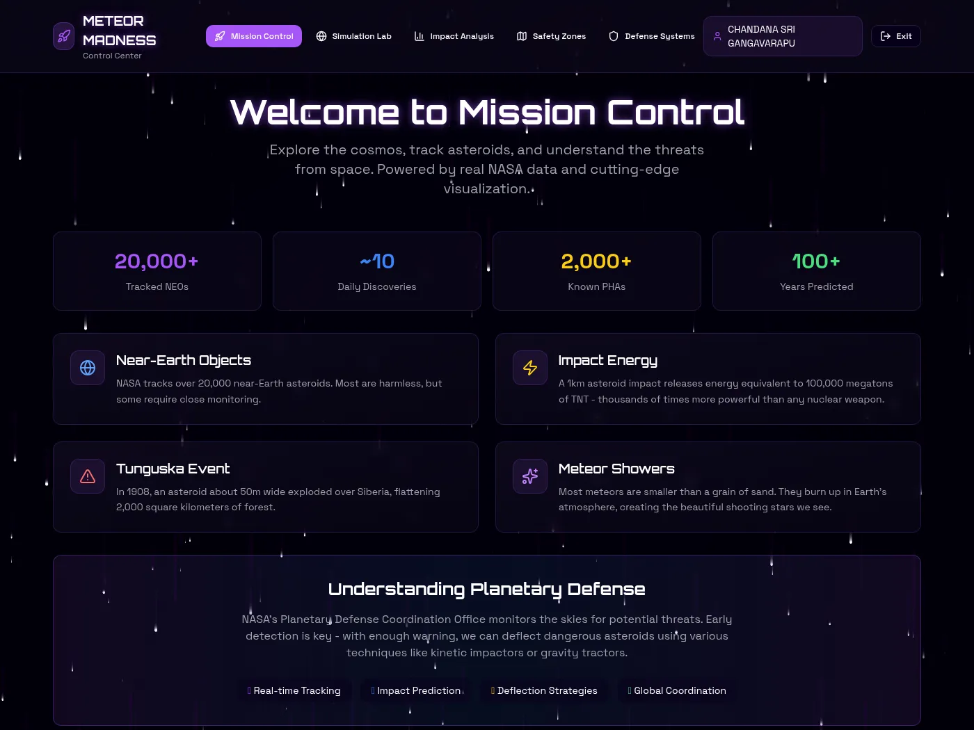 Meteor Madness: NASA Space Impact Simulator & Educational Portal