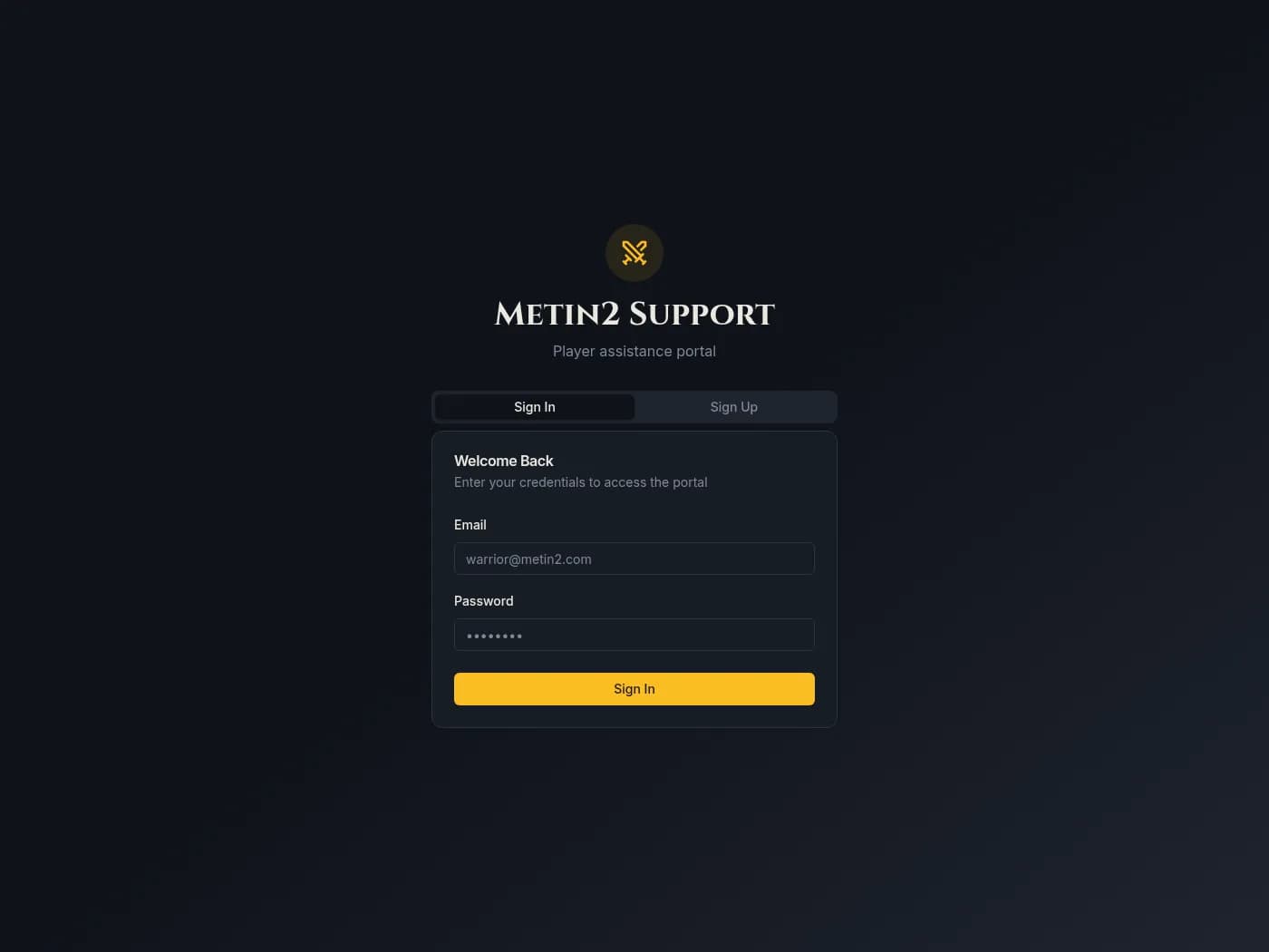 Metin2 Player Support Ticket System