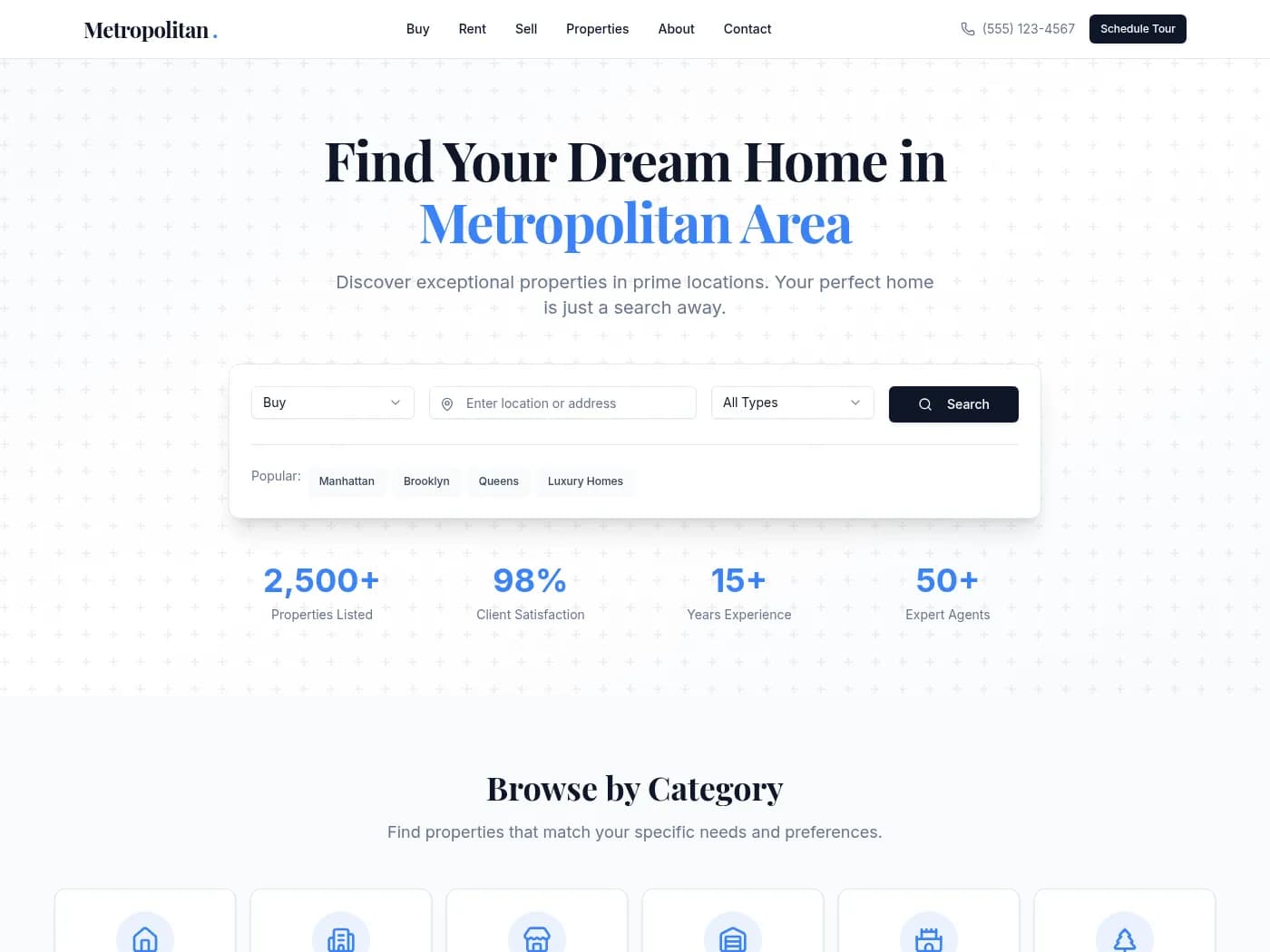 Metropolitan Real Estate Web App Clone