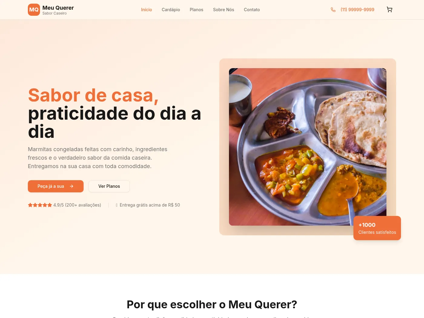 Meu Querer Sabor Caseiro - Plataforma de Marmitas Online