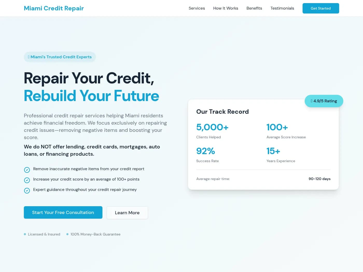 Miami Credit Repair Services Platform