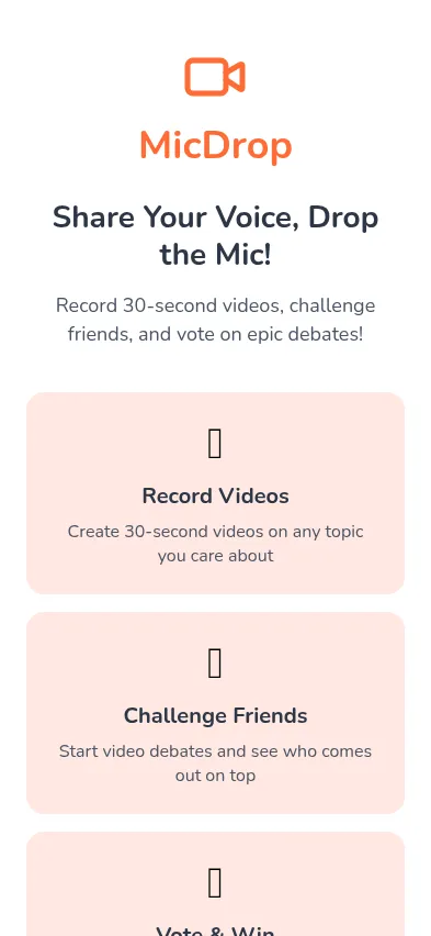 MicDrop: Kids' Video Debate & Challenge App