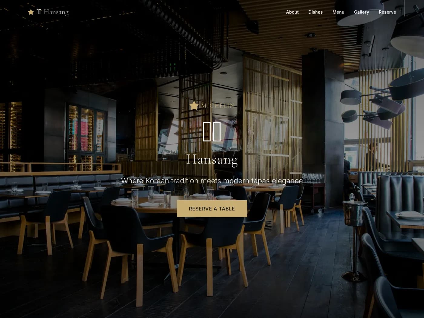 Michelin Star Korean Tapas Restaurant Website