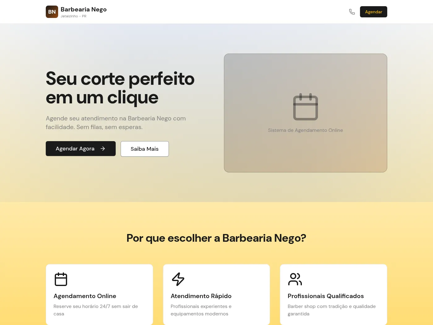 Micro SaaS para Barbearia Nego em Jataizinho