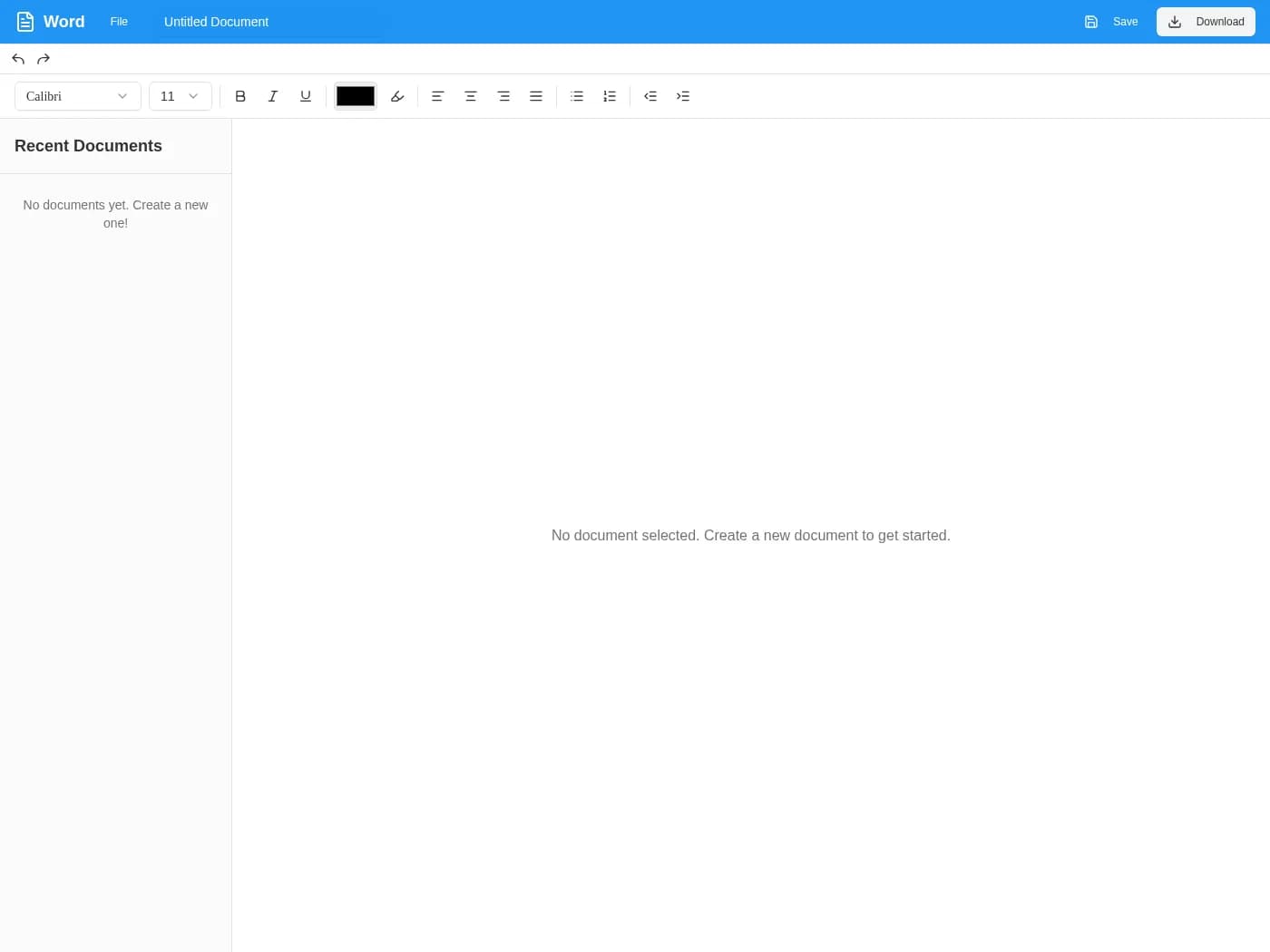 Word Document Editor Clone