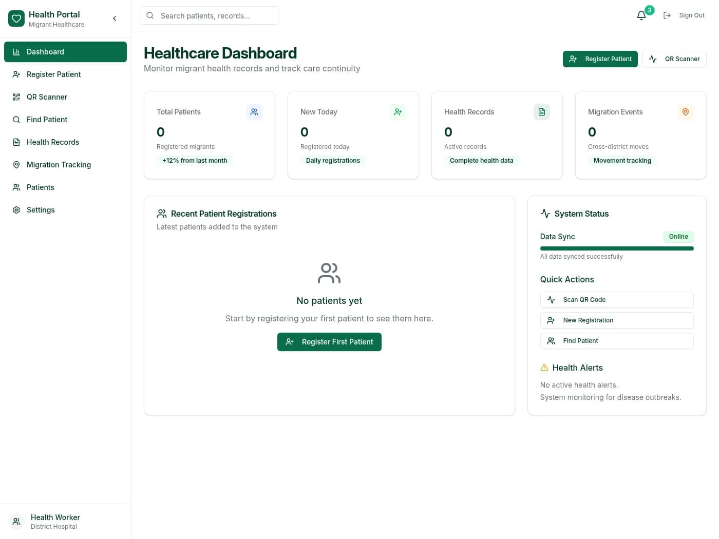 Migrant Health Record Portal