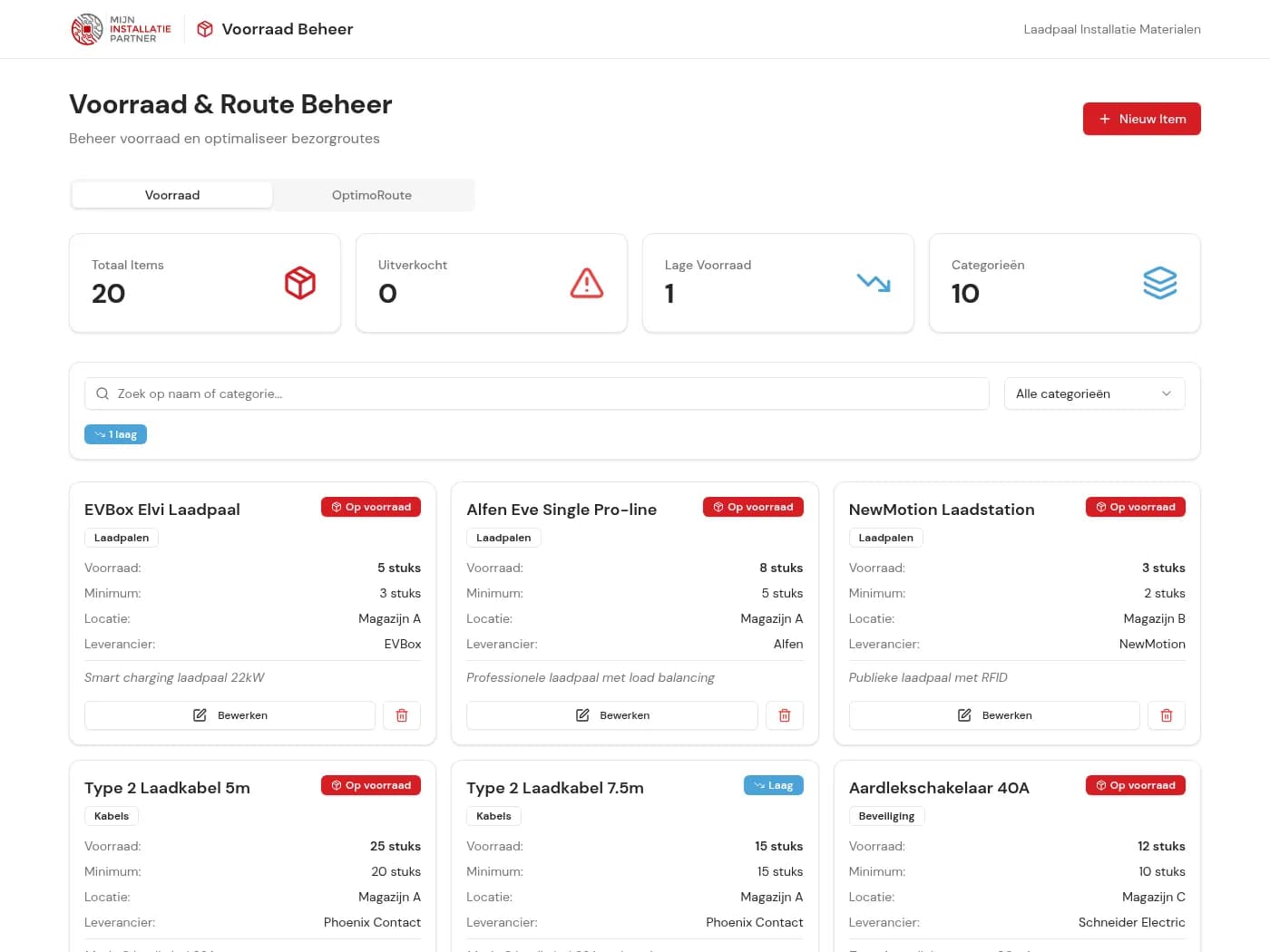 MijnInstallatiePartner Voorraad App