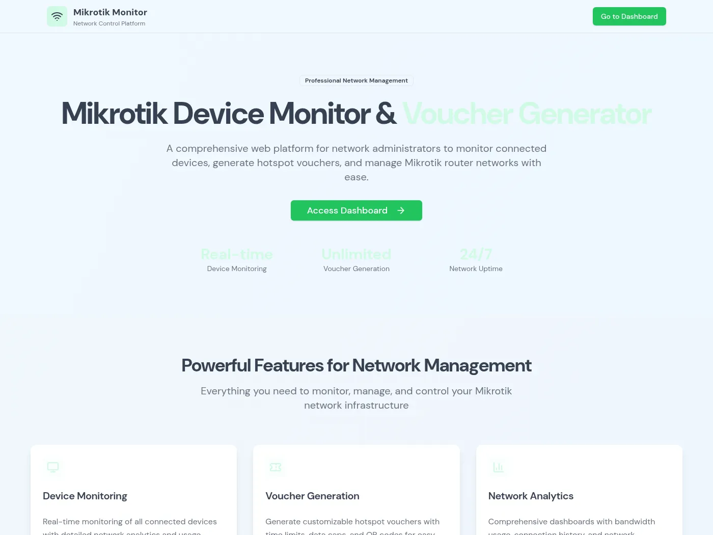 Mikrotik Device Monitor & Hotspot Voucher Generator