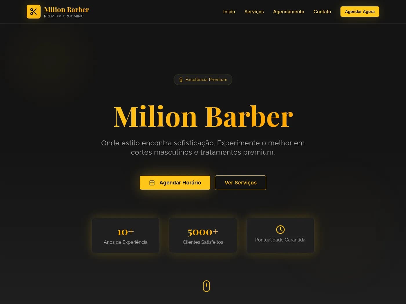 Milion Barber Premium Website & Smart Scheduling System