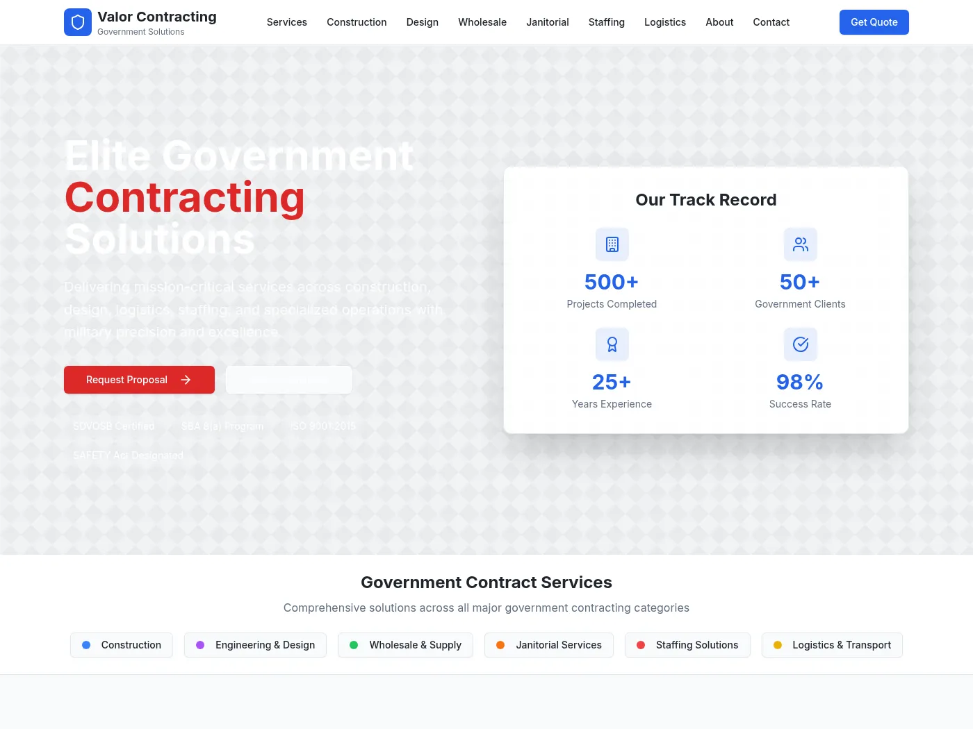 Military-Themed Government Contracts Portal