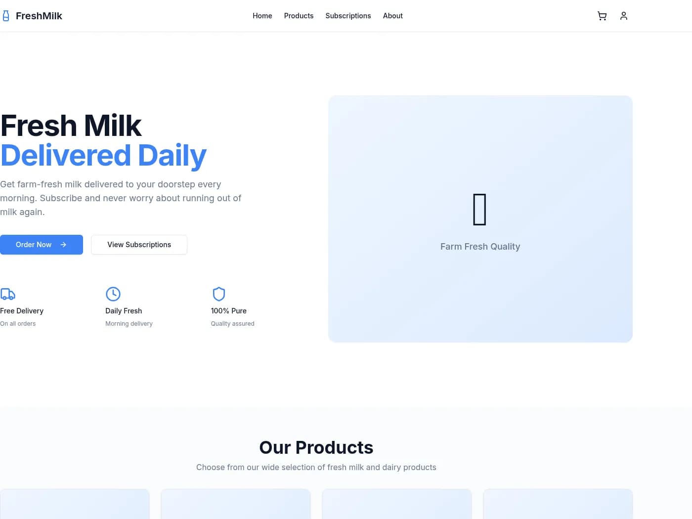 Complete Milk Delivery App