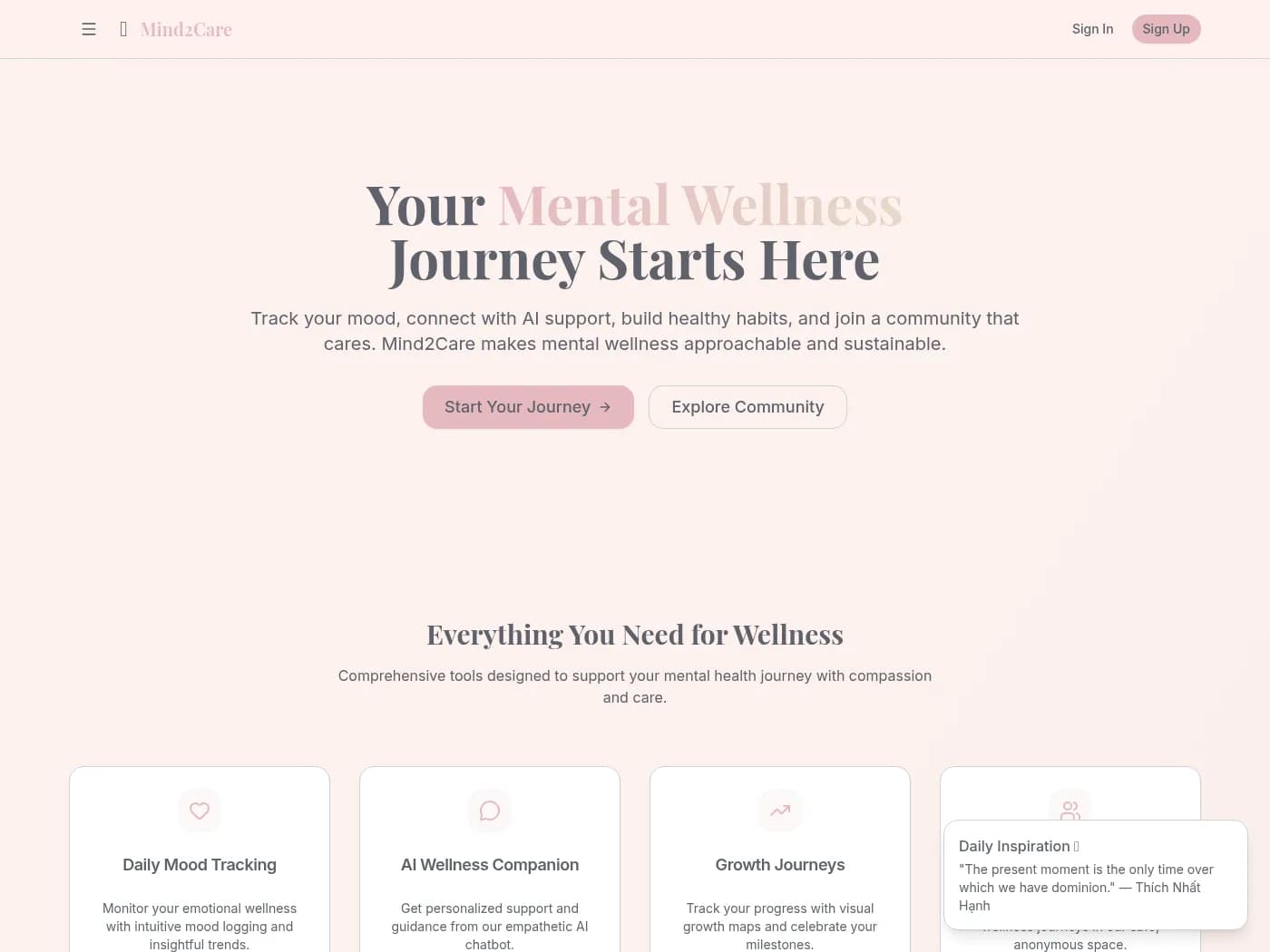 Mind2Care – Trello-style Wellness & Productivity Platform (React + Vite Frontend)
