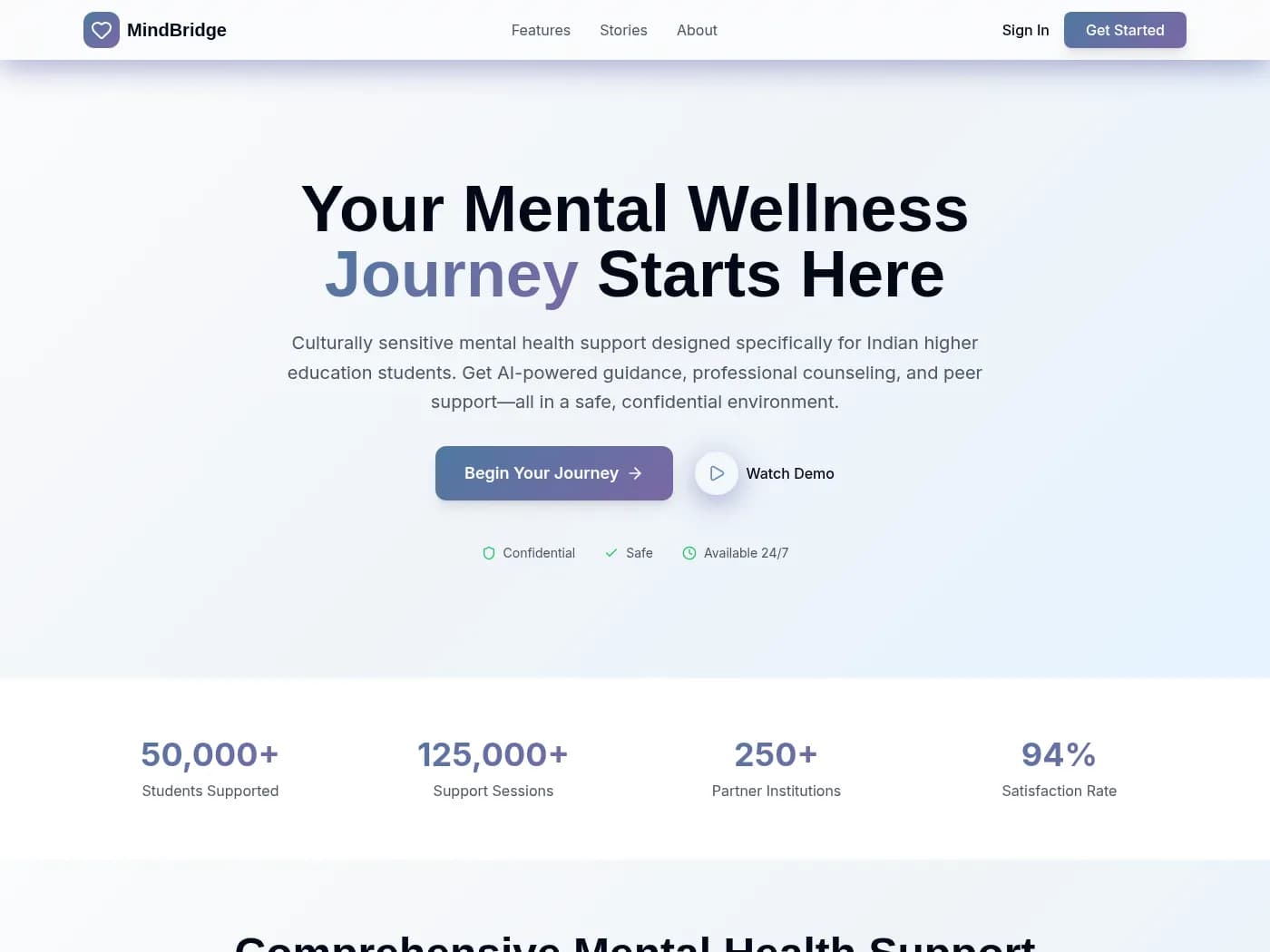 MindBridge - Digital Mental Health Platform for Indian Students