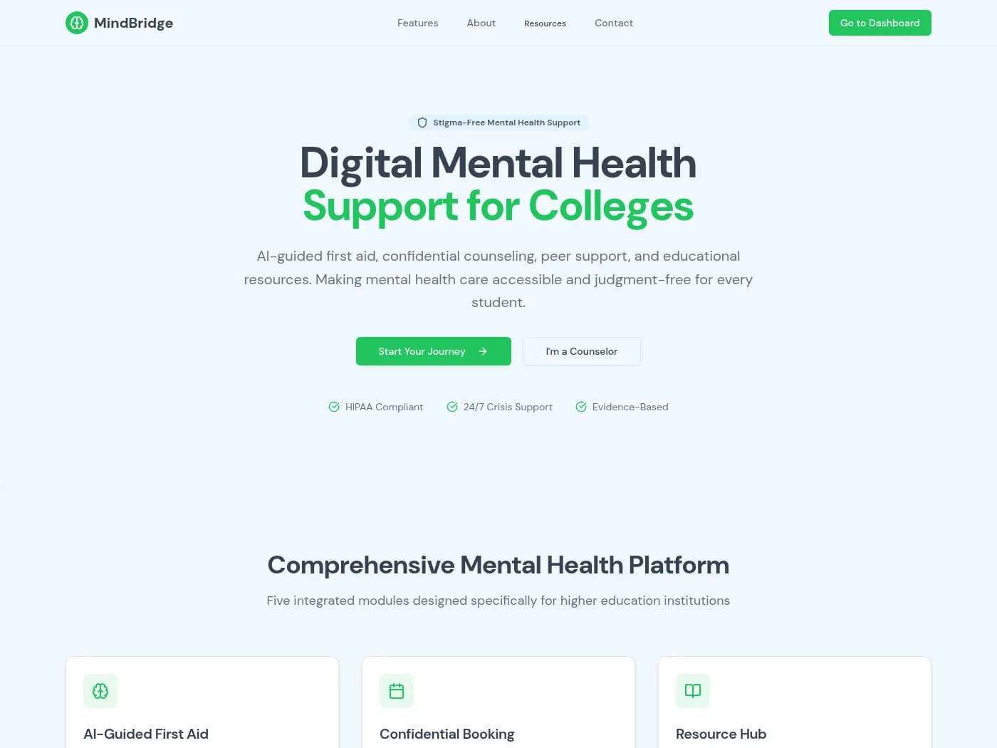 MindBridge Digital Mental Health Platform Enhancement