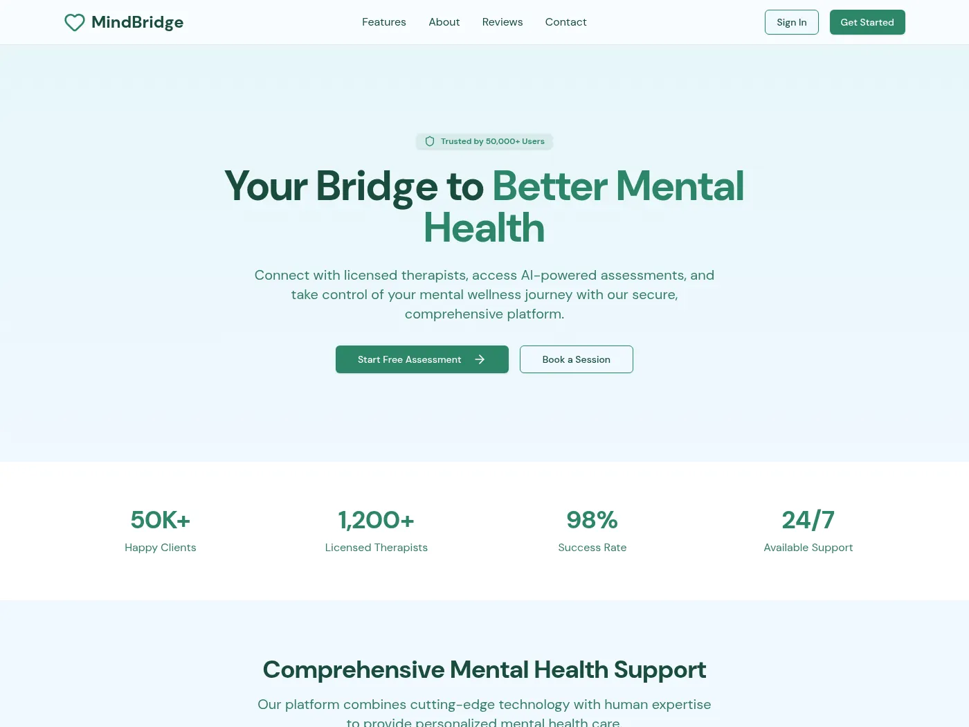MindBridge Digital Mental Health Platform2.0
