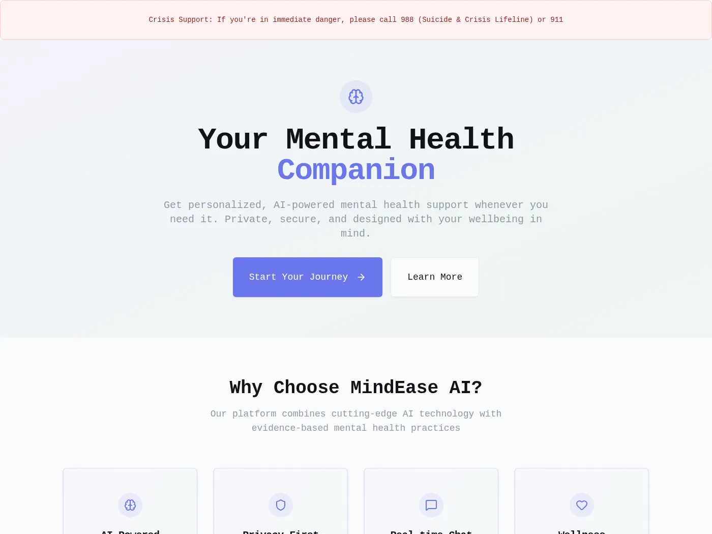 MindEase AI – Your Mental Health Companion