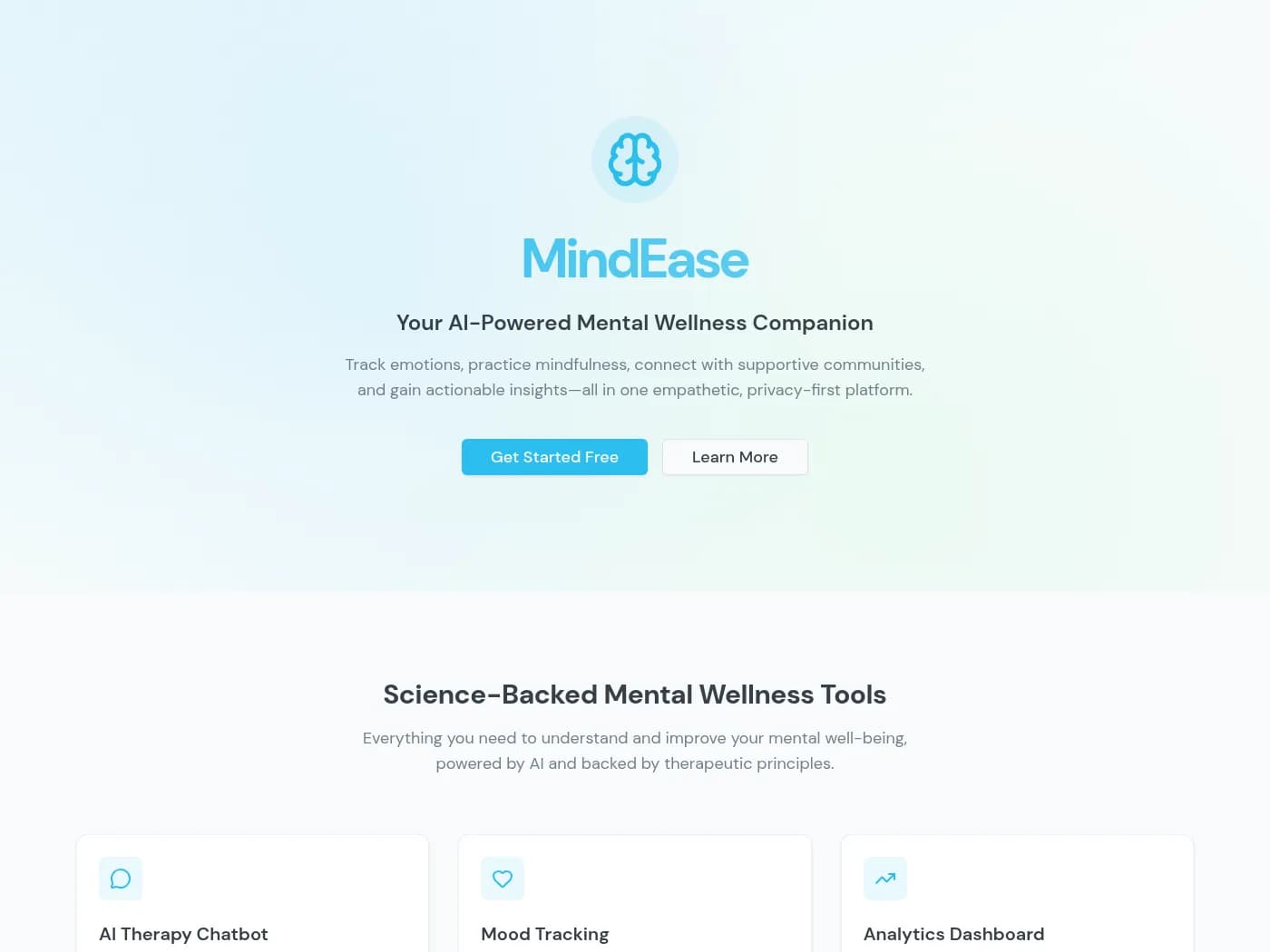 MindEase: AI-Powered Mental Health & Wellness Platform
