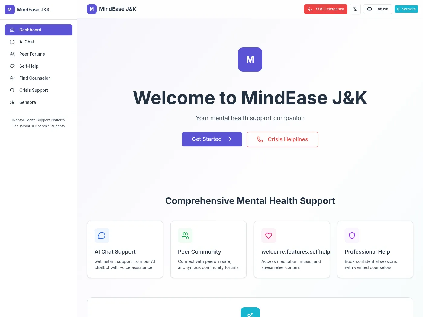 MindEase J&K – Multilingual Digital Mental Health Platform with Advanced Accessibility