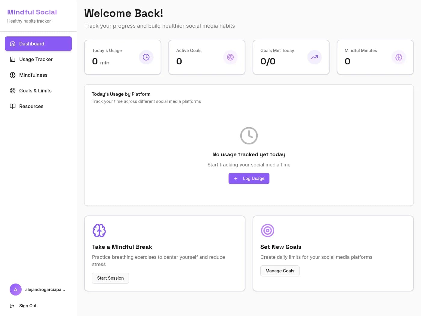 Mindful Social – Healthy Social Media Habits Platform