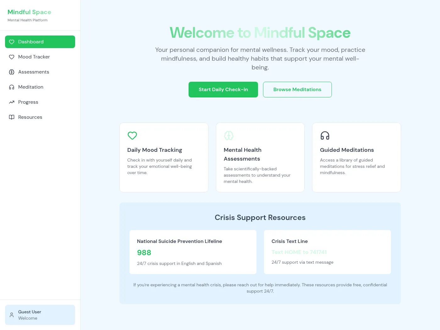 Mindful Space – Mental Health Platform