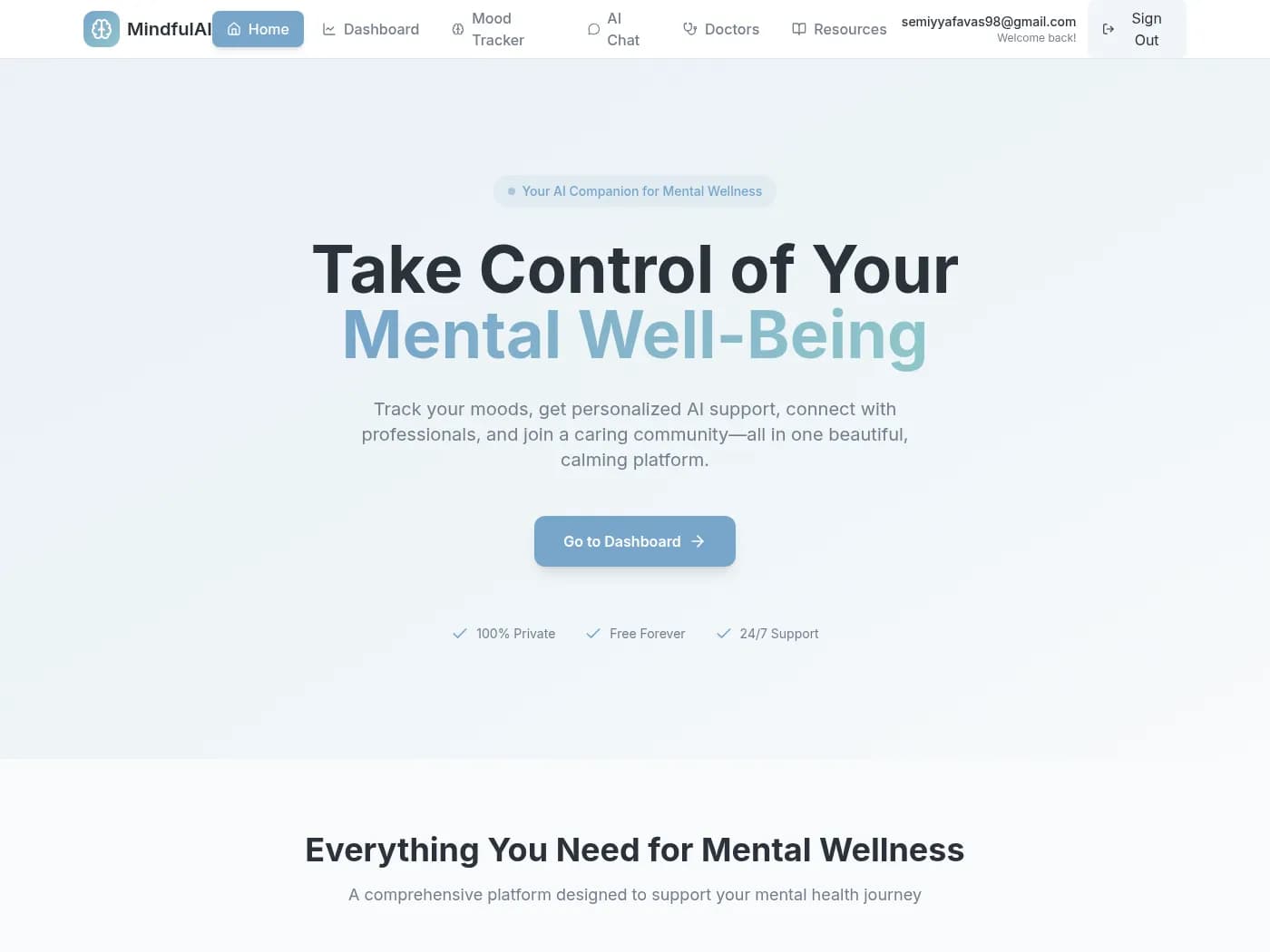 MindfulAI – Complete AI Mental Health & Well-Being Platform