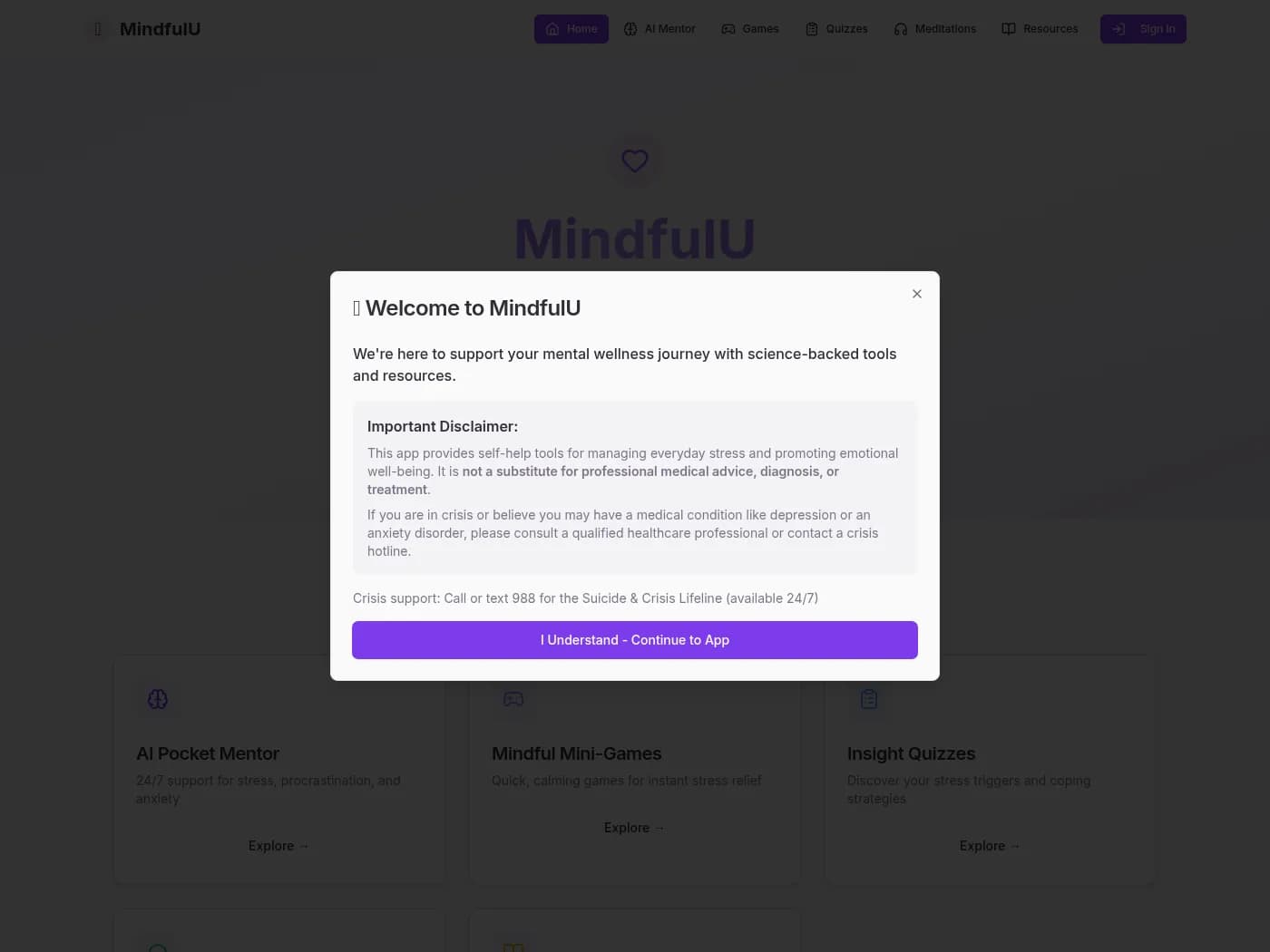 MindfulU: The All-in-One Student Mental Wellness App