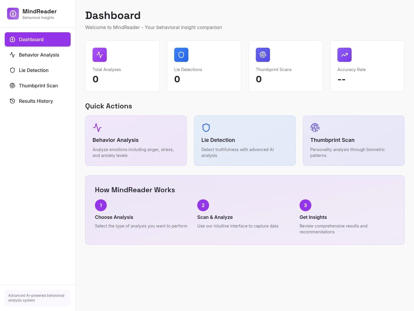 MindReader: Behavioral Insight & Lie Detection App