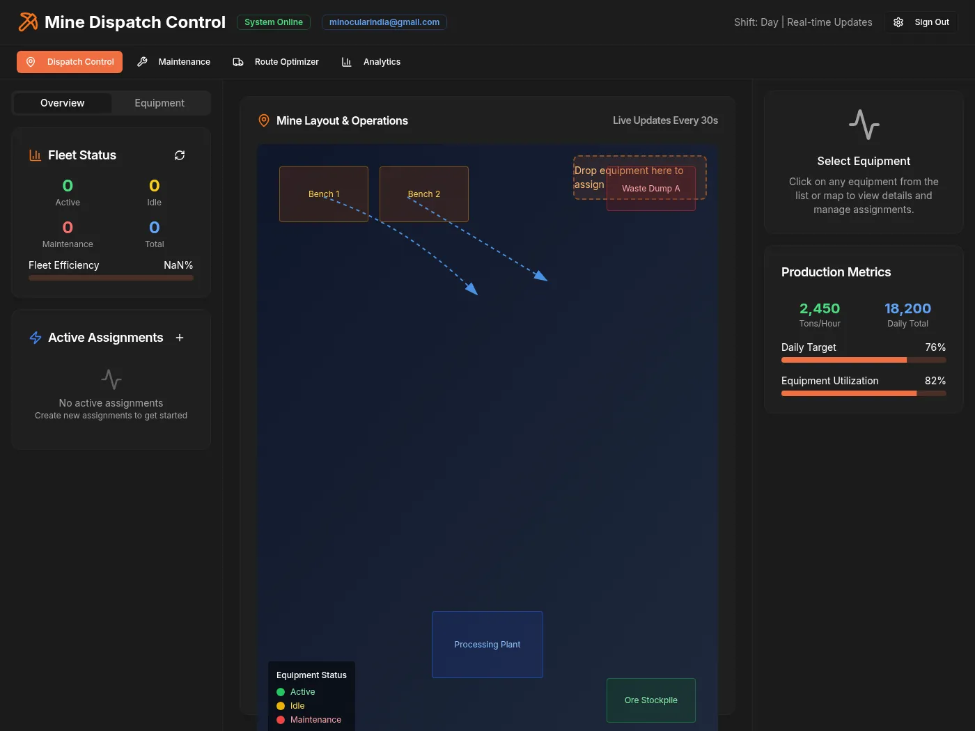 Open Pit Mine Dispatch Management System