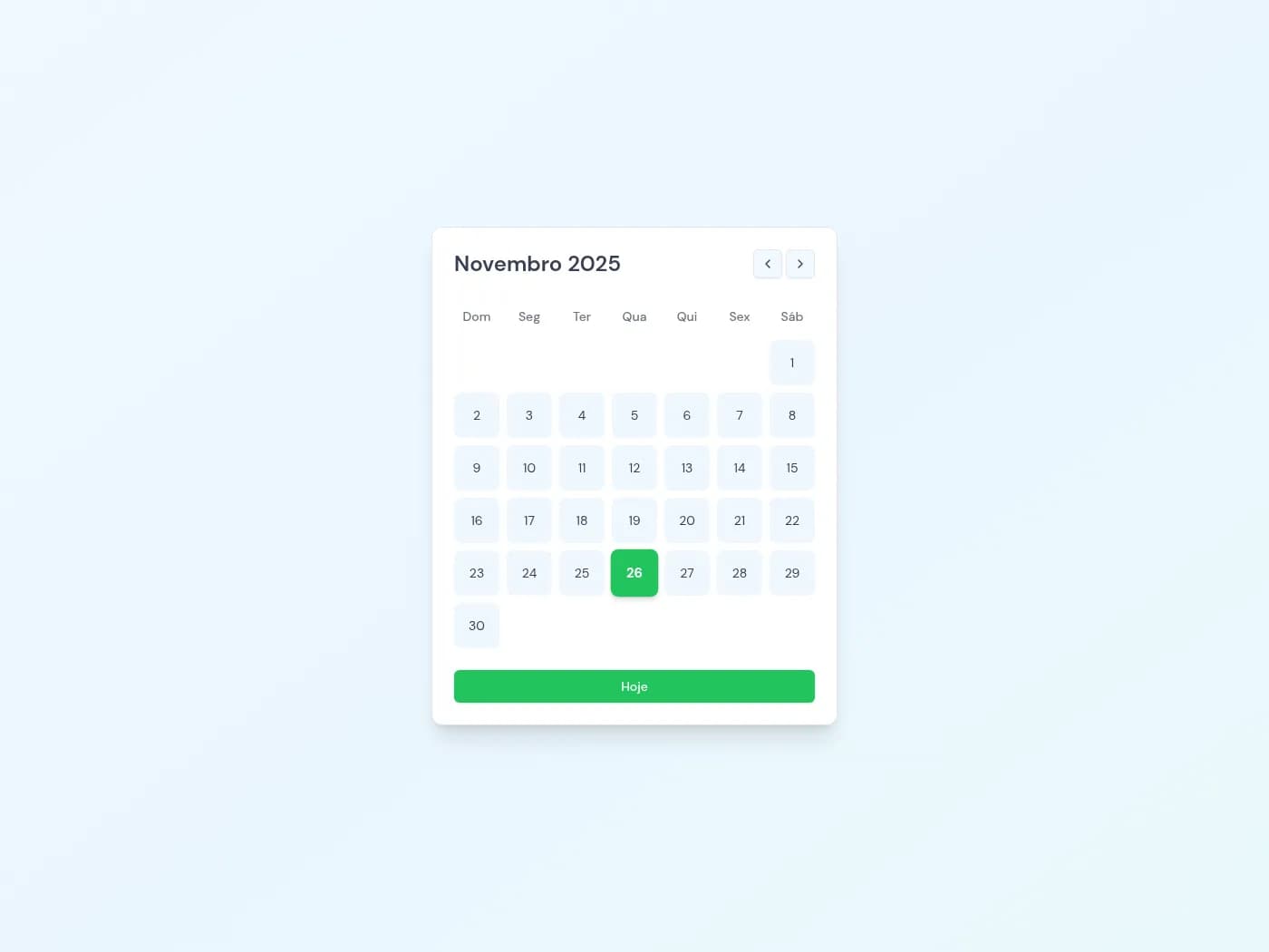 Mini Calendário Simples