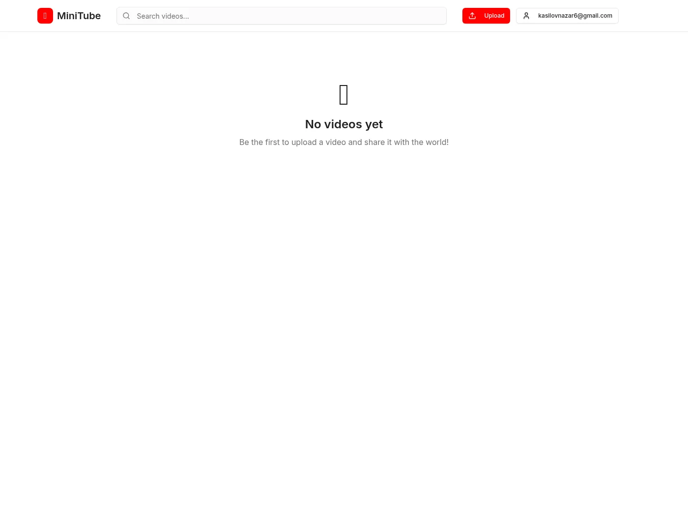 Mini YouTube: Upload & Watch Videos with Likes and Views