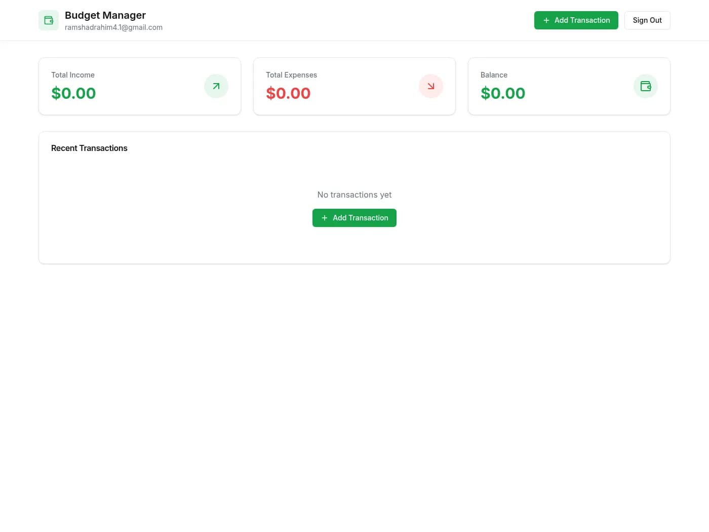 Minimal Budget Management System