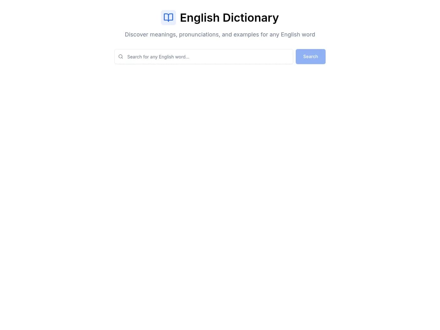 Minimal English Dictionary Web App