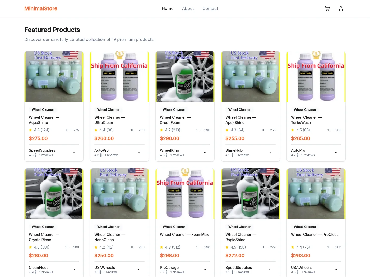Minimal Product Showcase Storefront