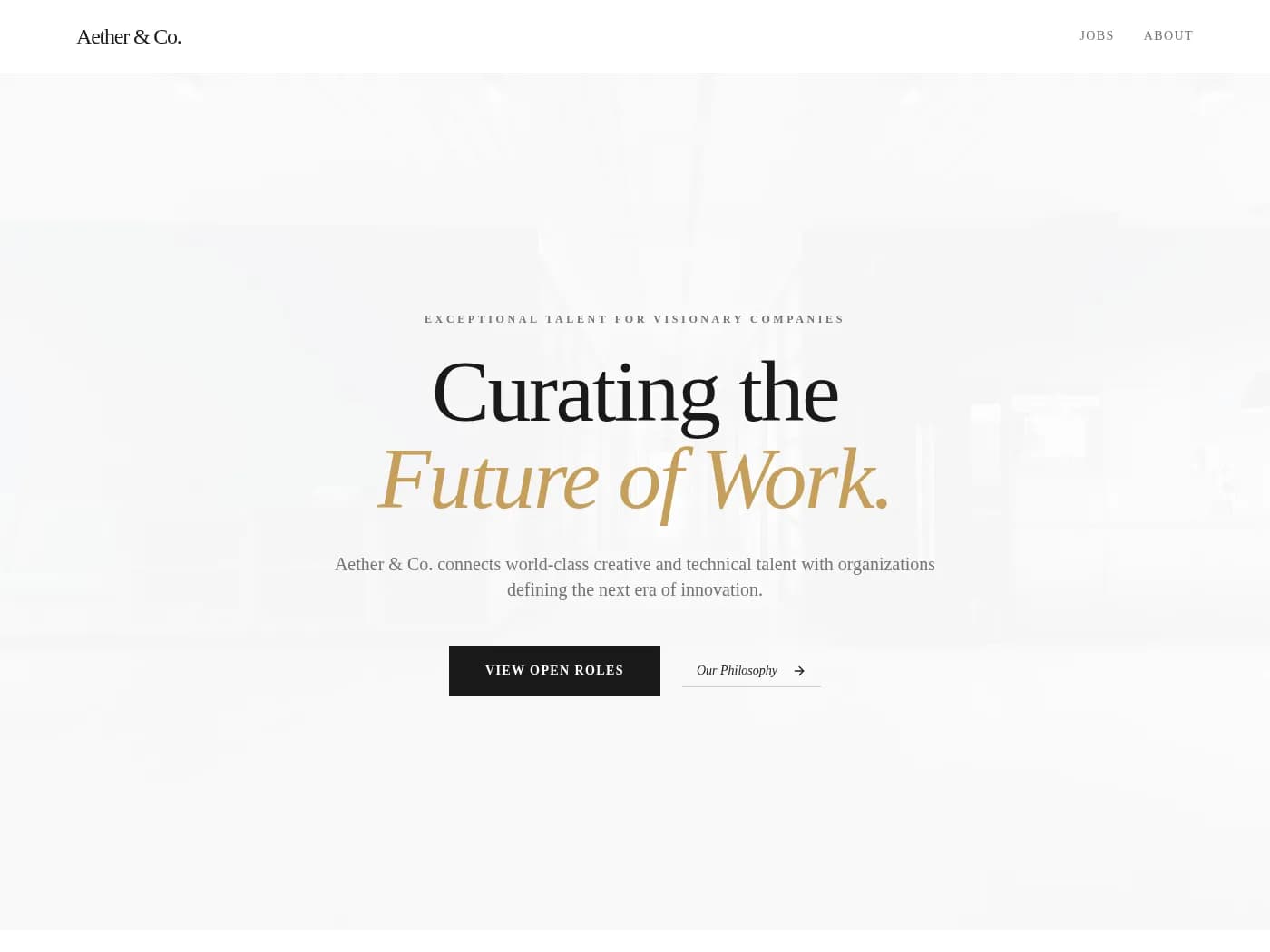 Minimalist Recruitment Agency Website