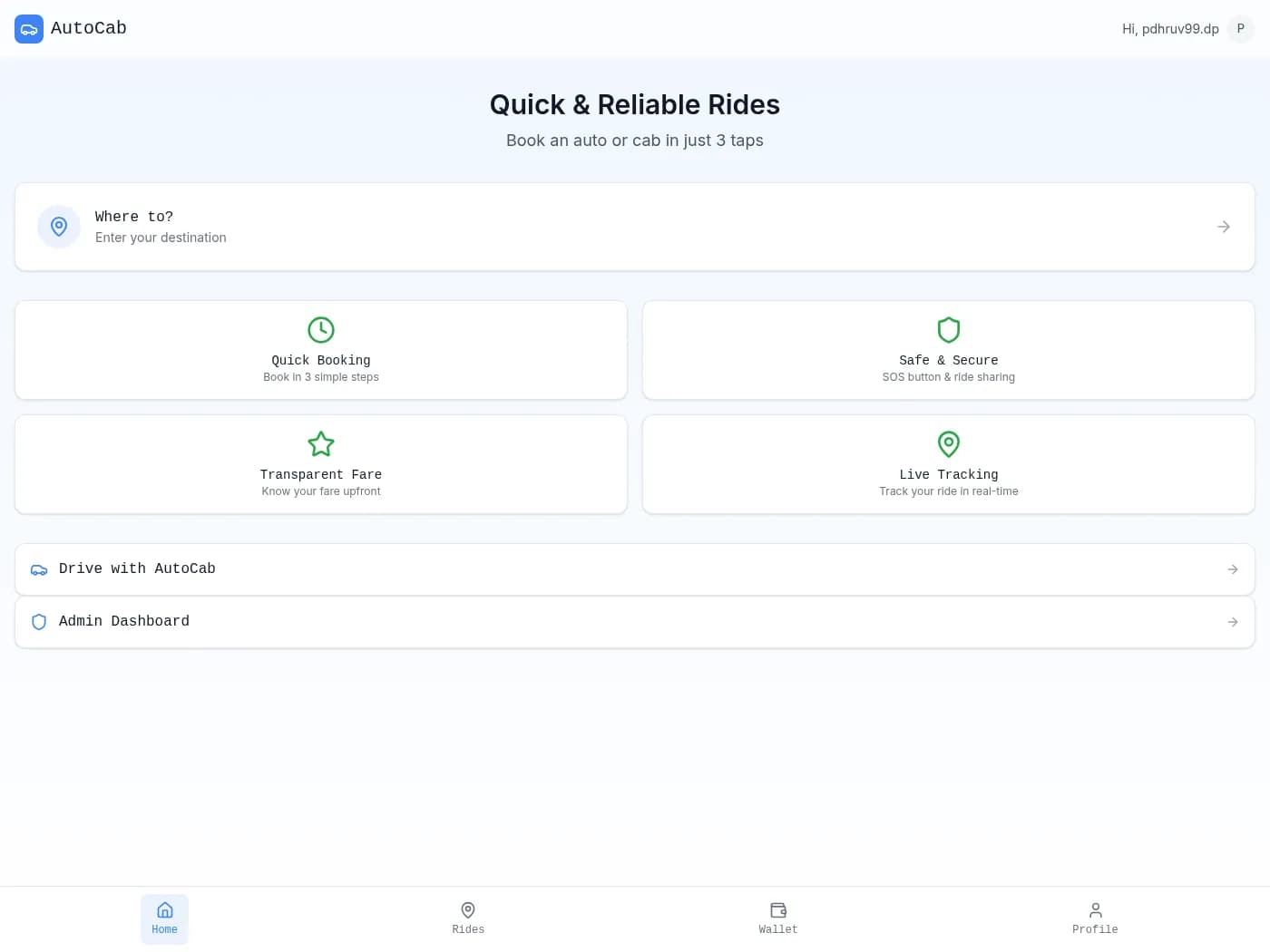 Minimal Ride-Hailing Platform with Real-Time Maps & Subscription-Based Driver Access