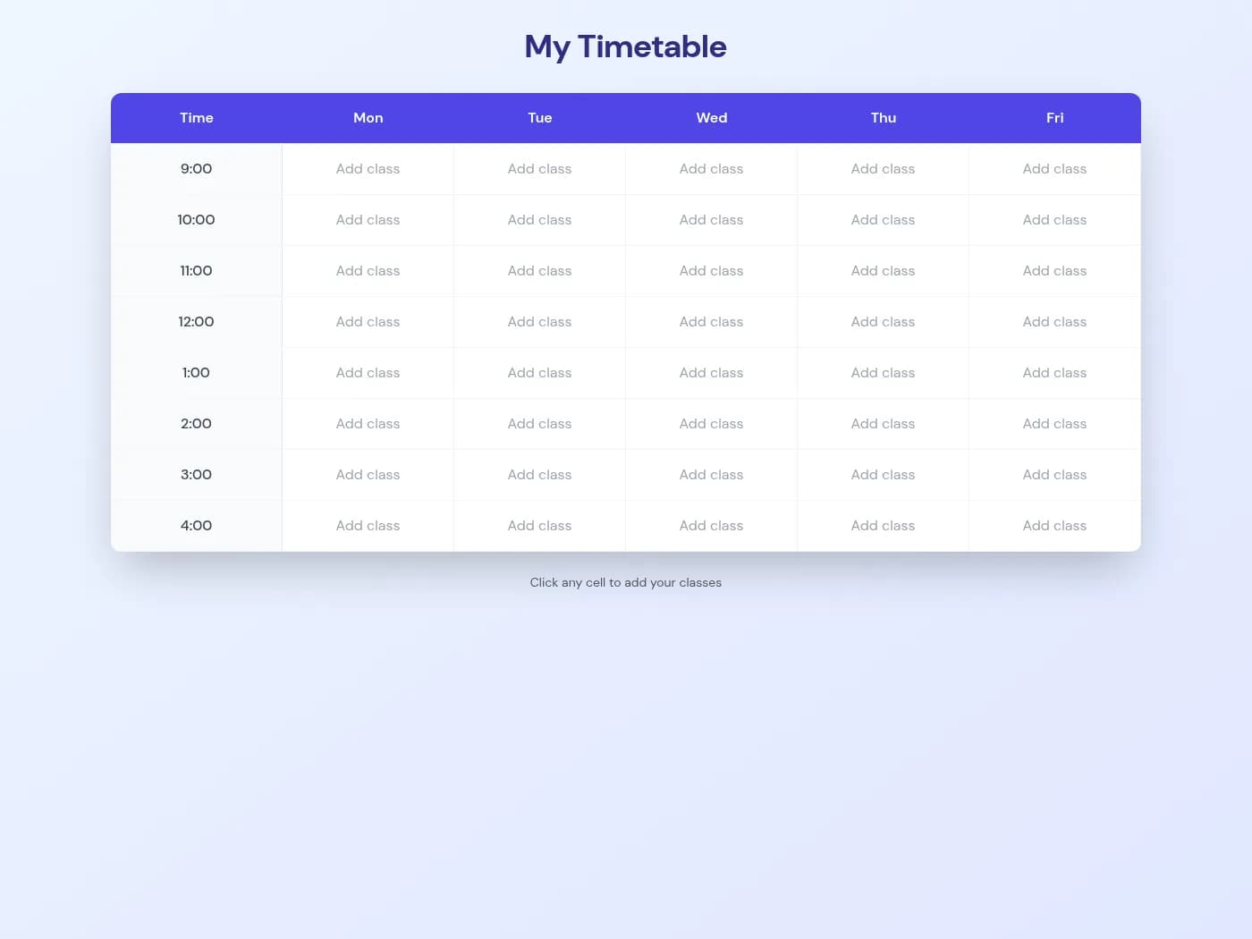 Minimal Timetable in 50 Lines