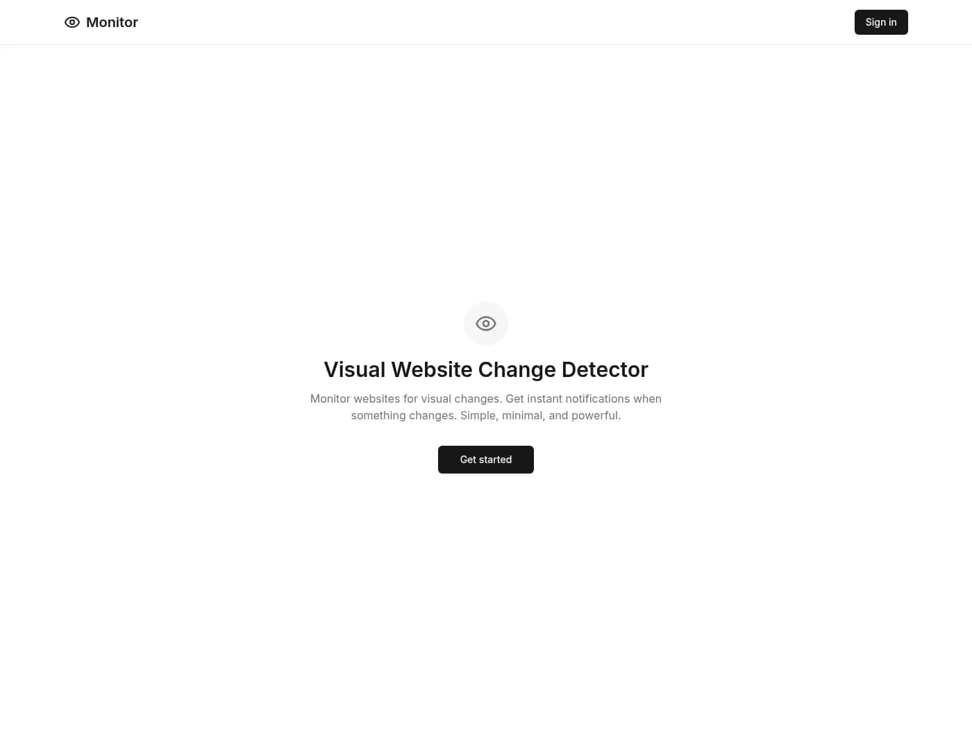 Minimal Visual Website Change Detector