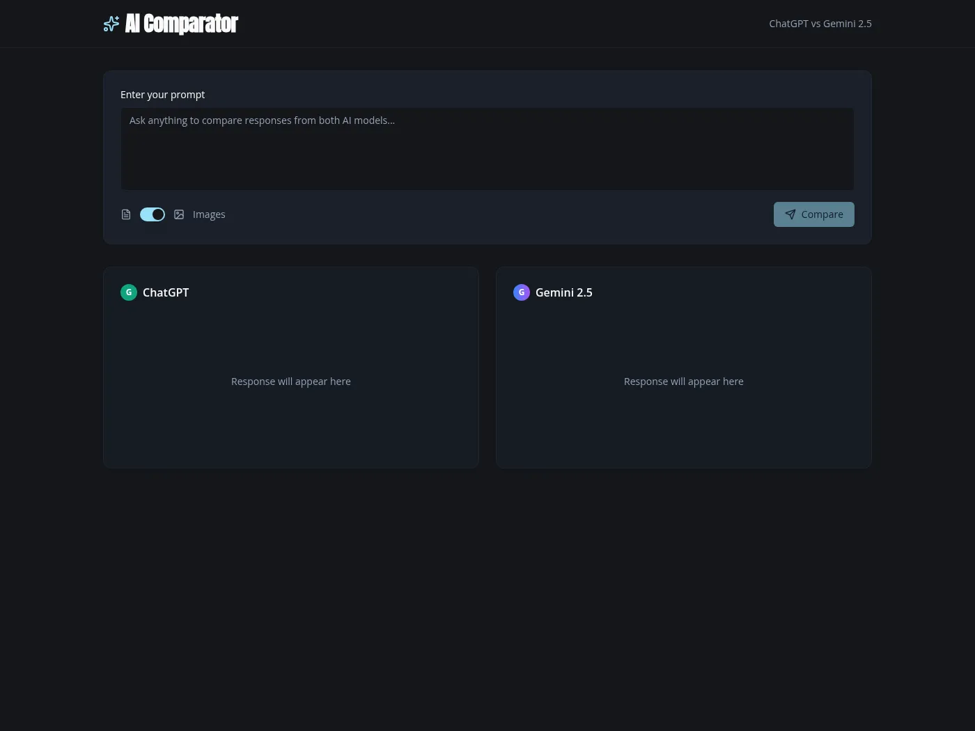 ChatGPT vs Gemini: Minimalist AI Response Comparator