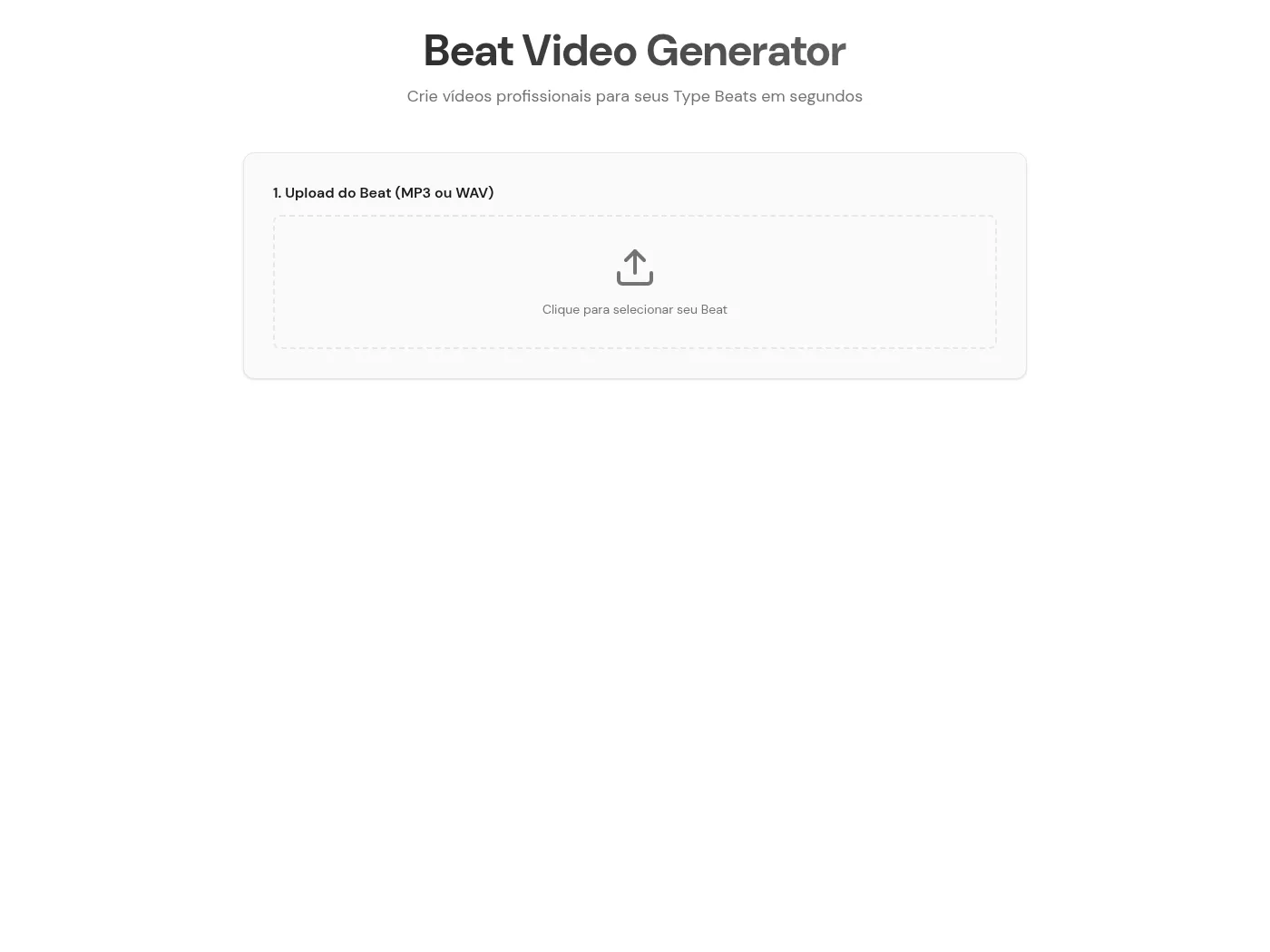 Minimalist Beat Video Generator