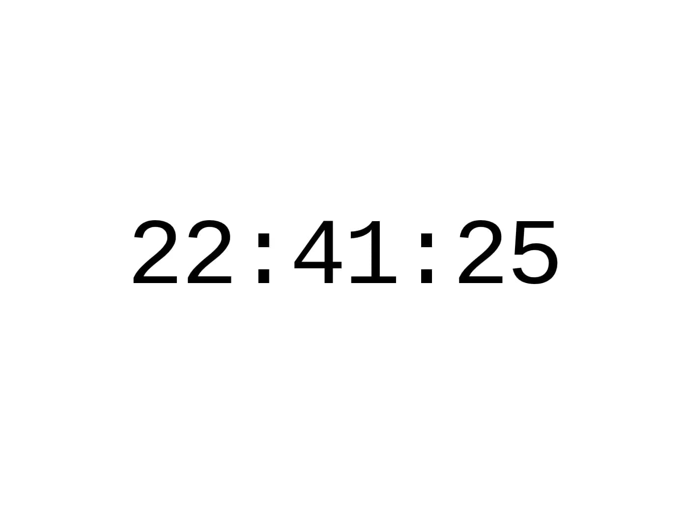 Minimalist Black and White Clock Display