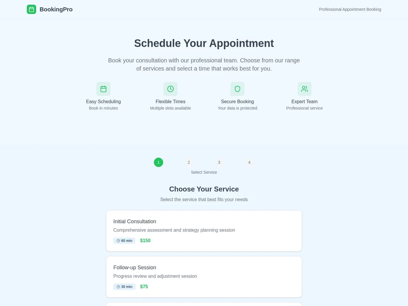 Minimalist Appointment Booking Platform