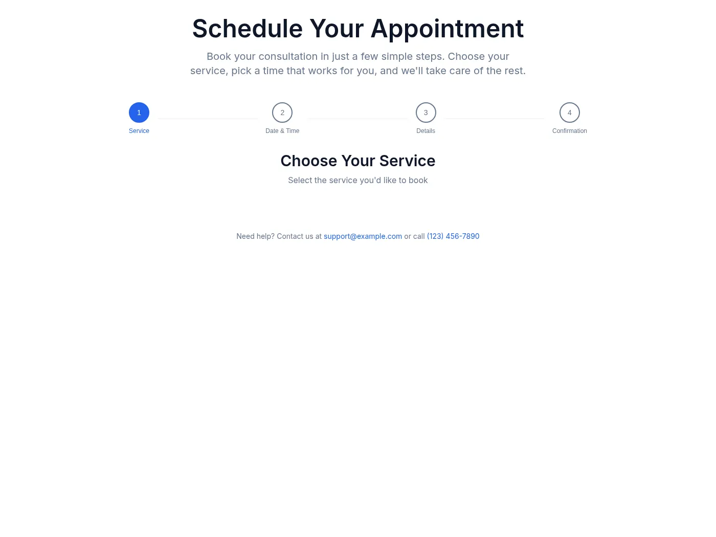 Minimalist Booking Platform for Appointment Scheduling