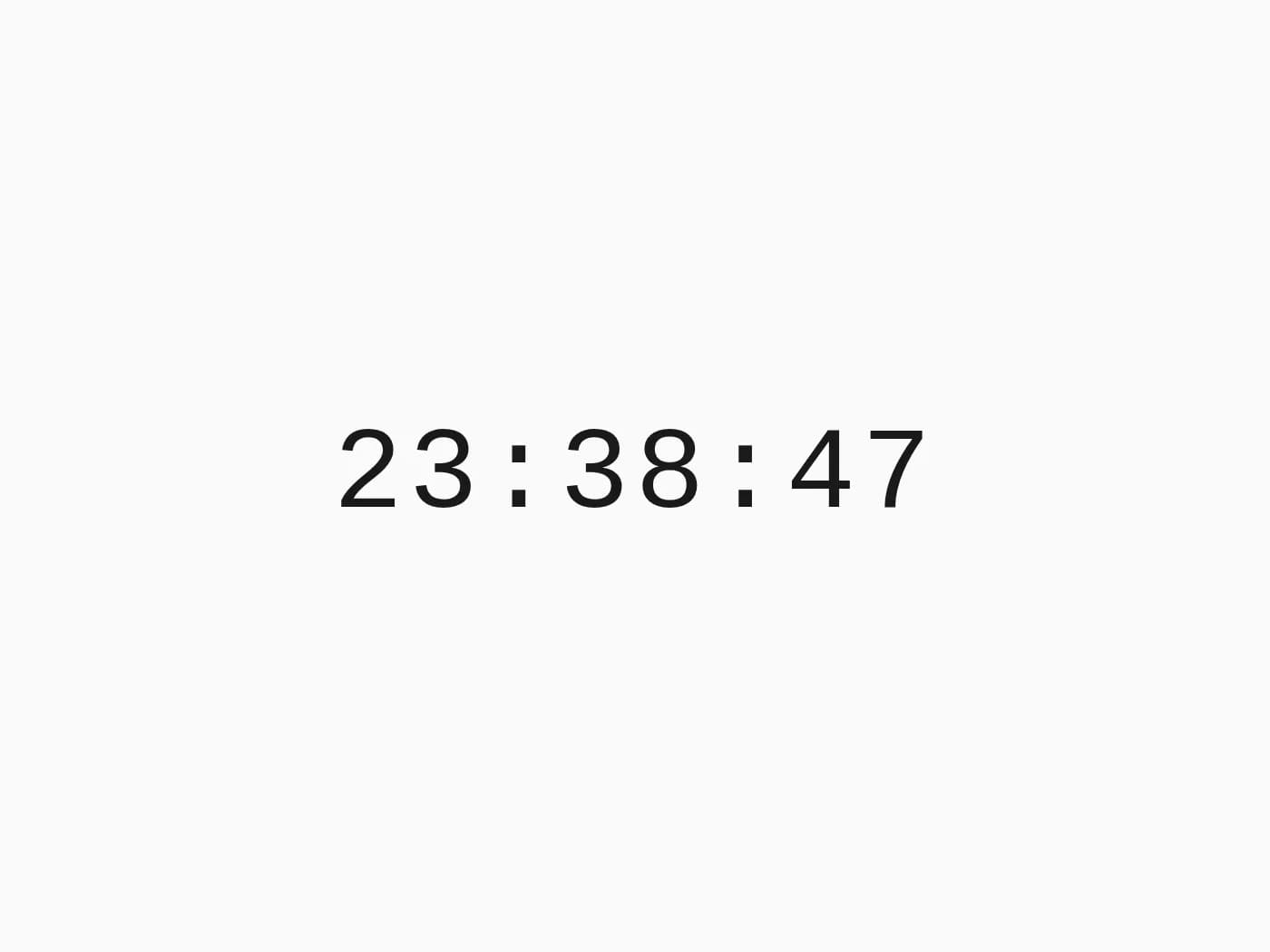 Minimalist Clock Display