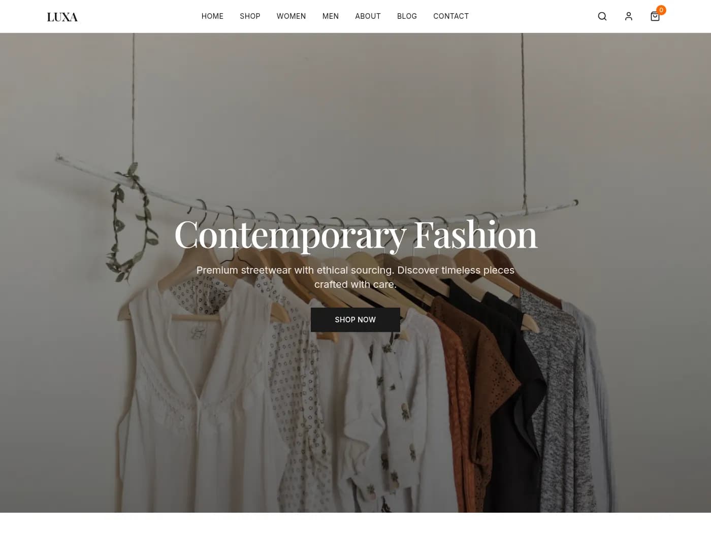 Minimalist E-Commerce Site for Contemporary Fashion Brand